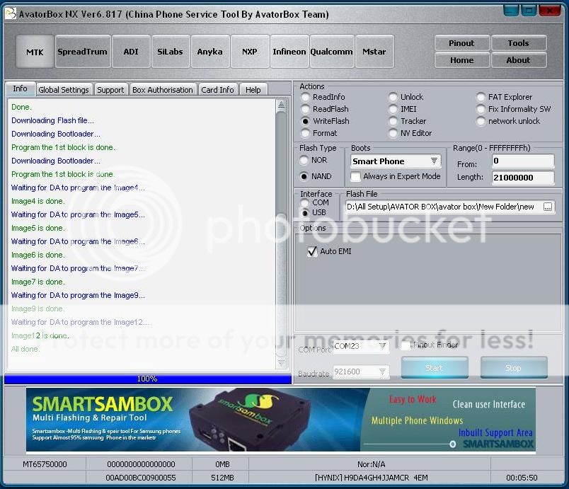 China Android MTK 6575 Read Flash / Write Flash done Successfully with ...