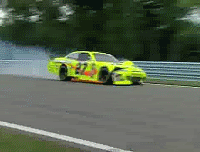 NASCAR gifs, Paul Menard on fire at Watkins Glen